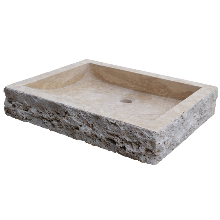 TashMart 17.5'' Stone Rectangular Vessel Bathroom Sink | Wayfair