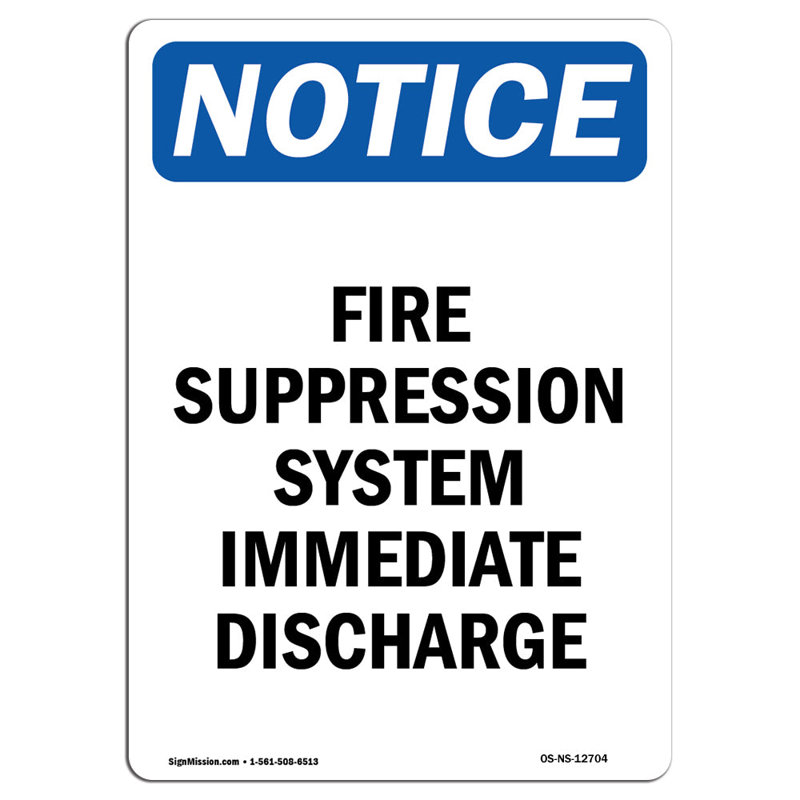 SignMission Fire Suppression System Immediate Sign | Wayfair