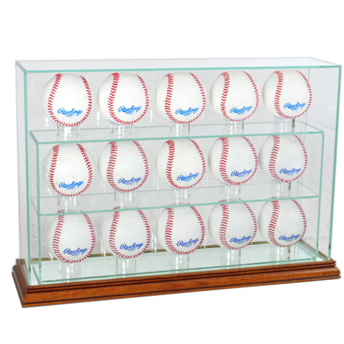 Perfect Cases And Frames 17'' x 4'' Glass Baseball Ball Display Case ...