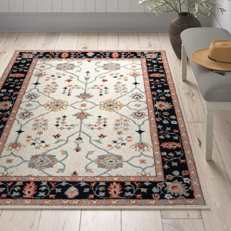 Birch Lane™ Bernard Handmade Wool Beige/Black/Light Pink/Gray Rug ...
