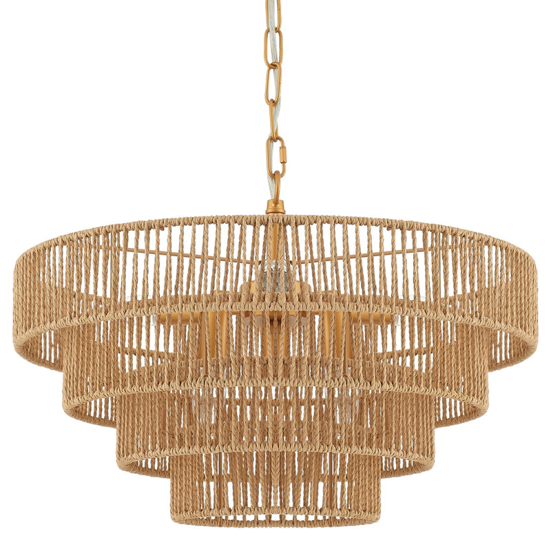 Beachcrest Home Suzette 6-Lights Hand-Woven Pendant Light 20 Inch ...