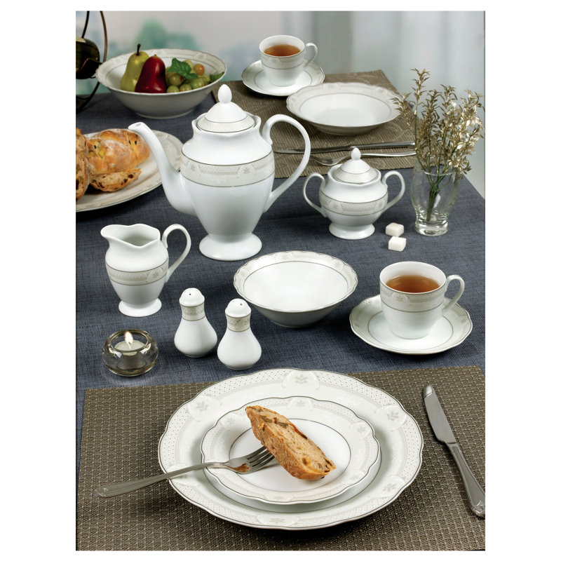 Lorren Home Trends Porcelain China Dinnerware - Set of 55 & Reviews ...