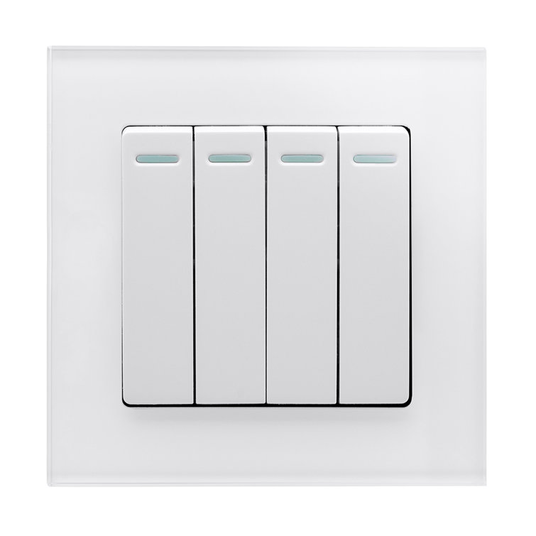 Retrotouch Crystal PG 4 Gang Rocker Light Switch White | Wayfair.co.uk