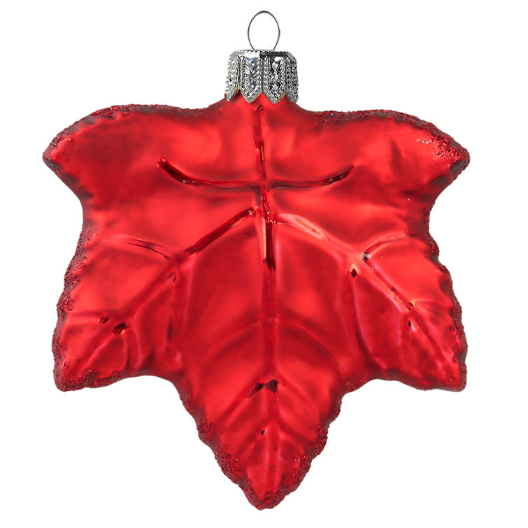 The Holiday Aisle® Glass Maple Leaf Hanging Figurine Ornament | Wayfair