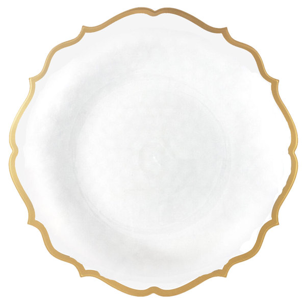Ecoquality 10.5 Inch Round White Plastic Plates With Gold Rim Modern ...