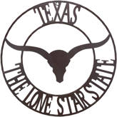 Latitude Run® Metal White Western Lone Star Welcome Texas Circle Sign ...