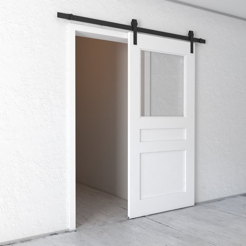 Urban Woodcraft Paneled Wood and Glass Painted Butler's Pantry Barn ...