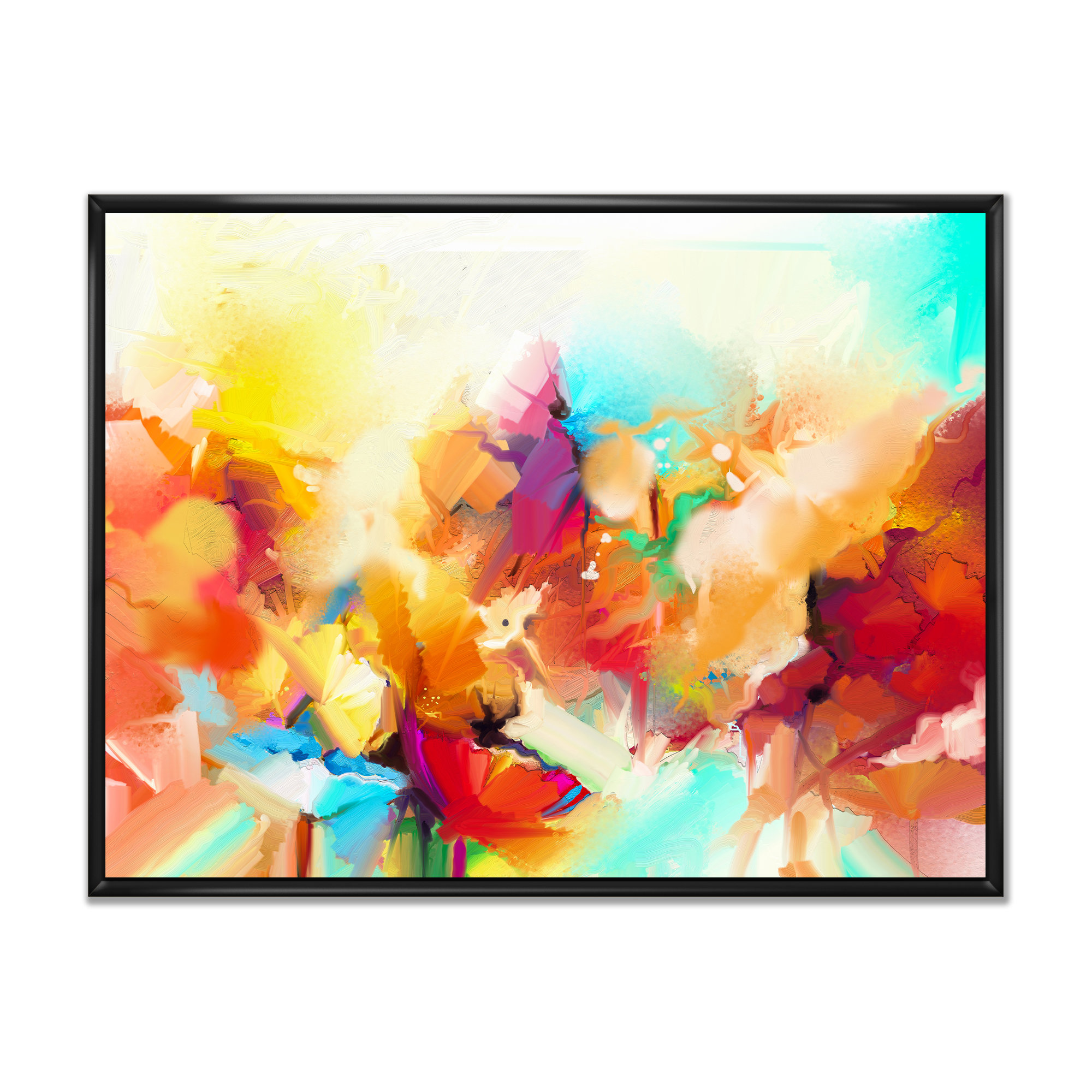 Wrought Studio Abstract Paintbrush Spring Flower Bouquet VIII Abstract ...