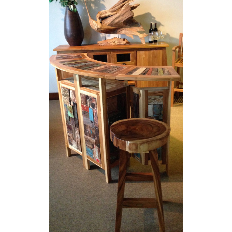 Loon Peak® Barnes Teak Home Bar & Reviews | Wayfair