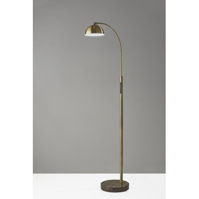 AllModern Badlingham 57.75'' Brown Marble LED Arched/Arc Floor Lamp ...