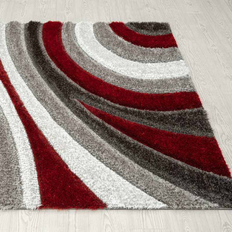 Orren Ellis Koo Performance Red/Gray Rug & Reviews | Wayfair