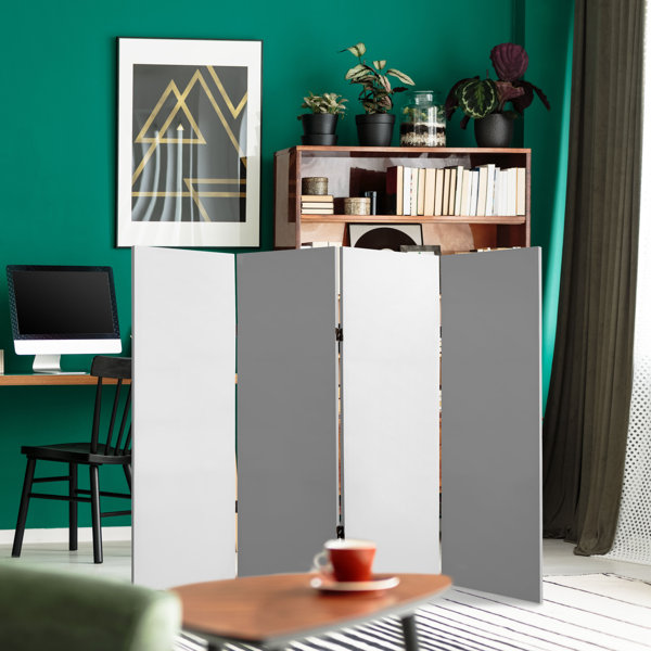 Ebern Designs Kaen 4 Ft. Short Canvas Folding Screen & Reviews | Wayfair