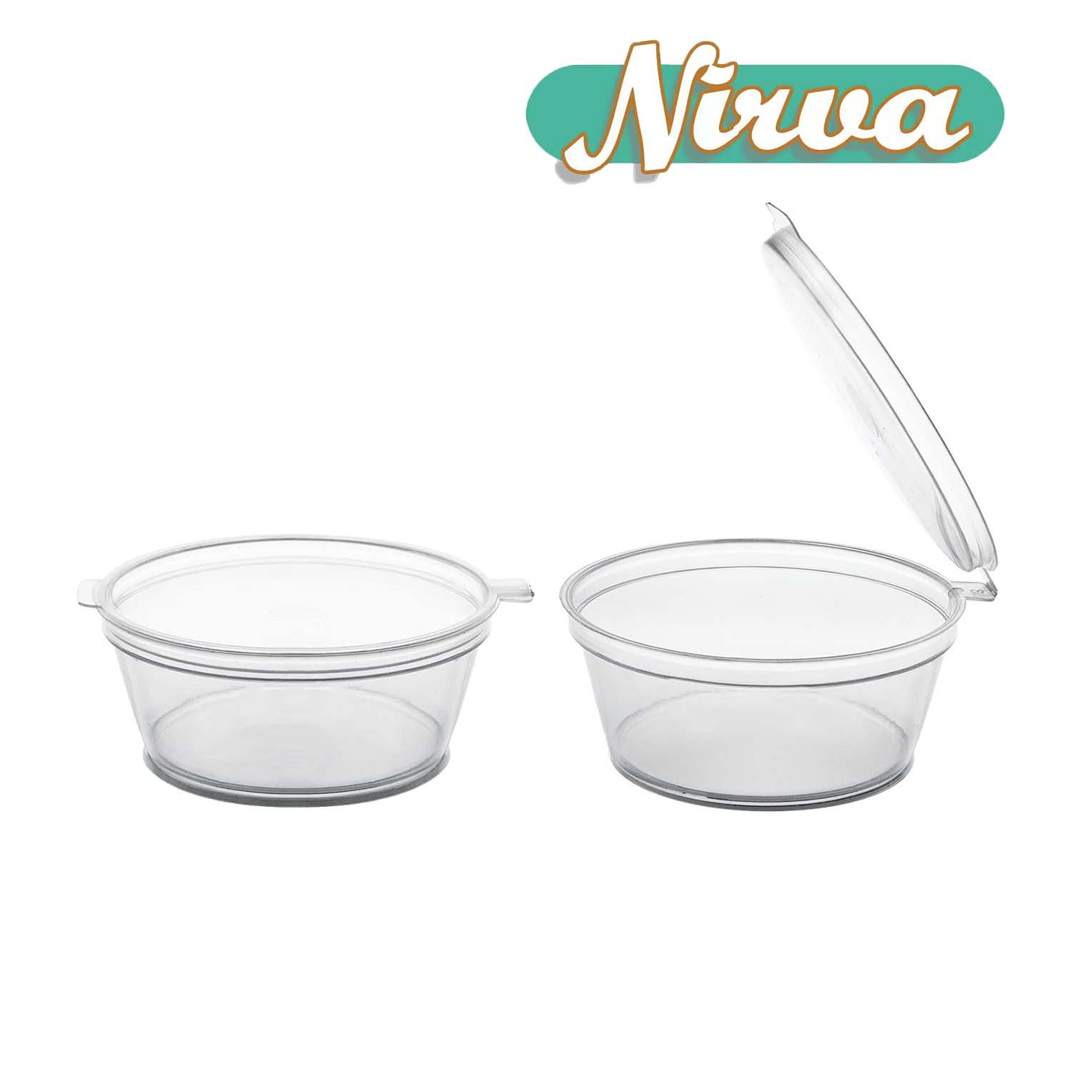 Nirva Vim Leak Proof Plastic Condiment Souffle Containers With Attached ...