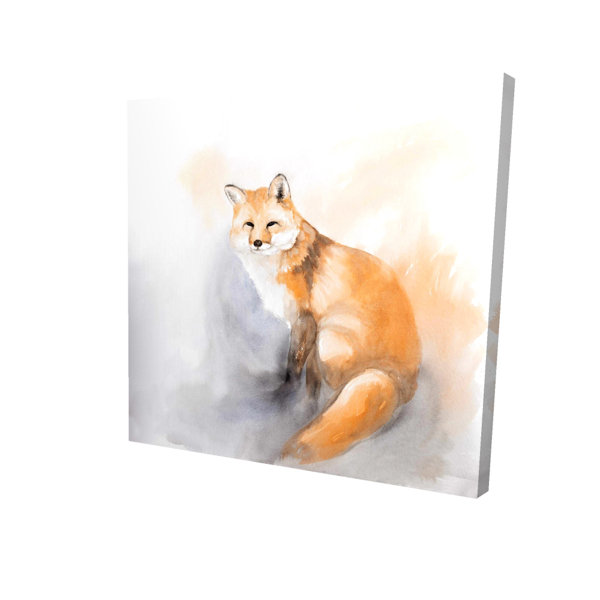 August Grove® Fox - Wrapped Canvas Painting | Wayfair