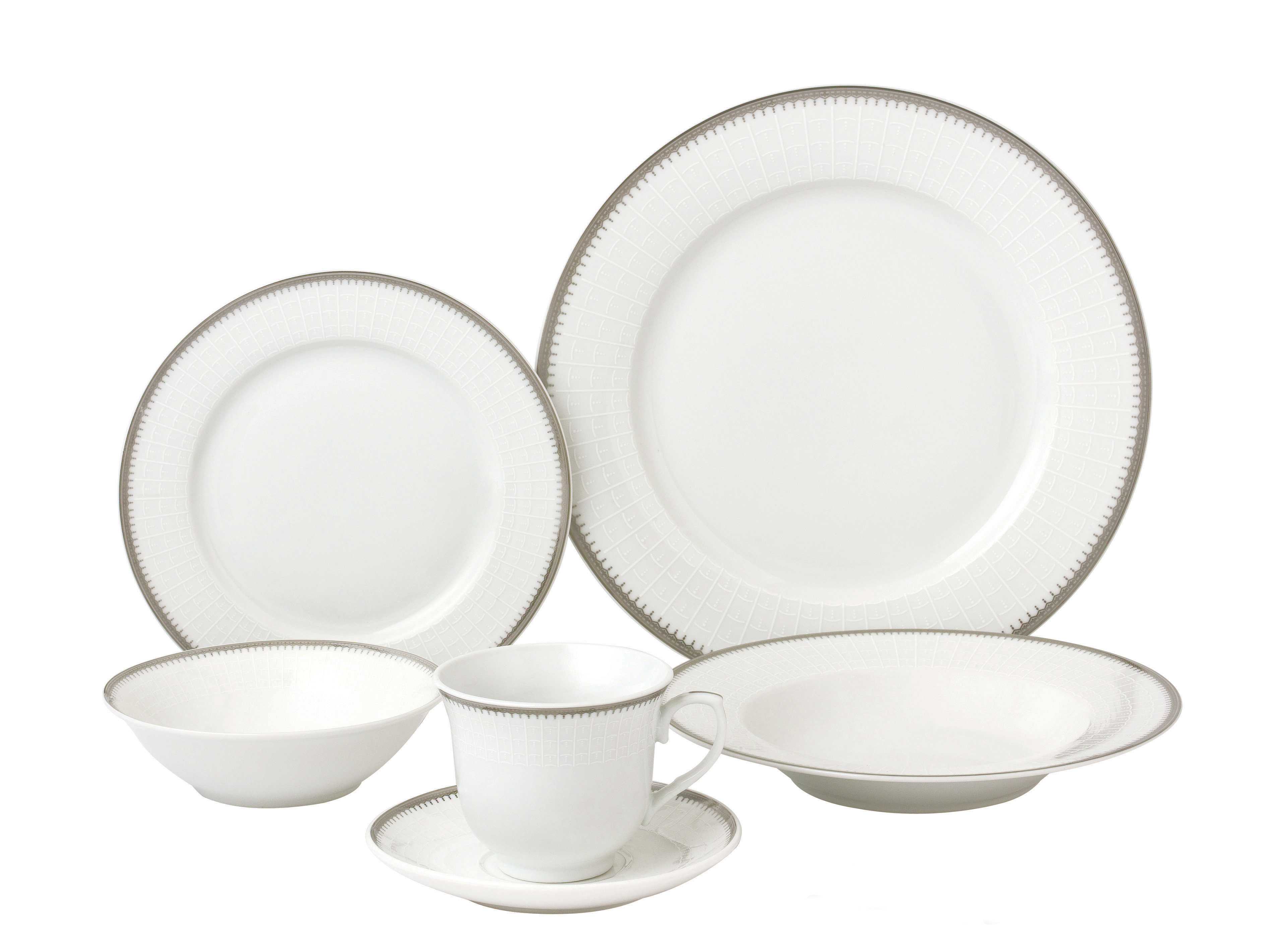 Lorren Home Trends Lorren Porcelain China Dinnerware - Set of 24 ...