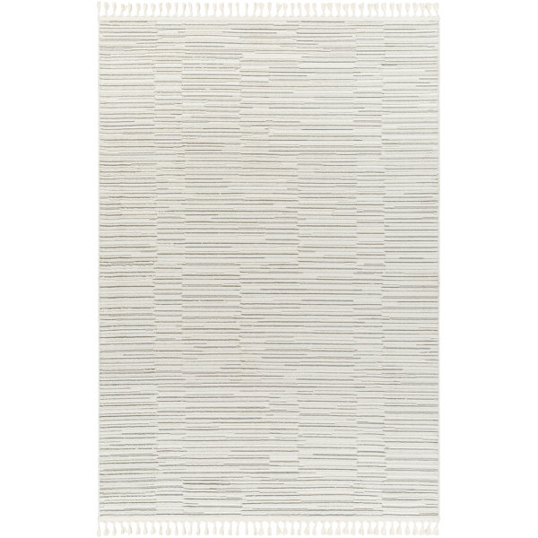 Gracie Oaks Moe Striped Cream Area Rug | Wayfair