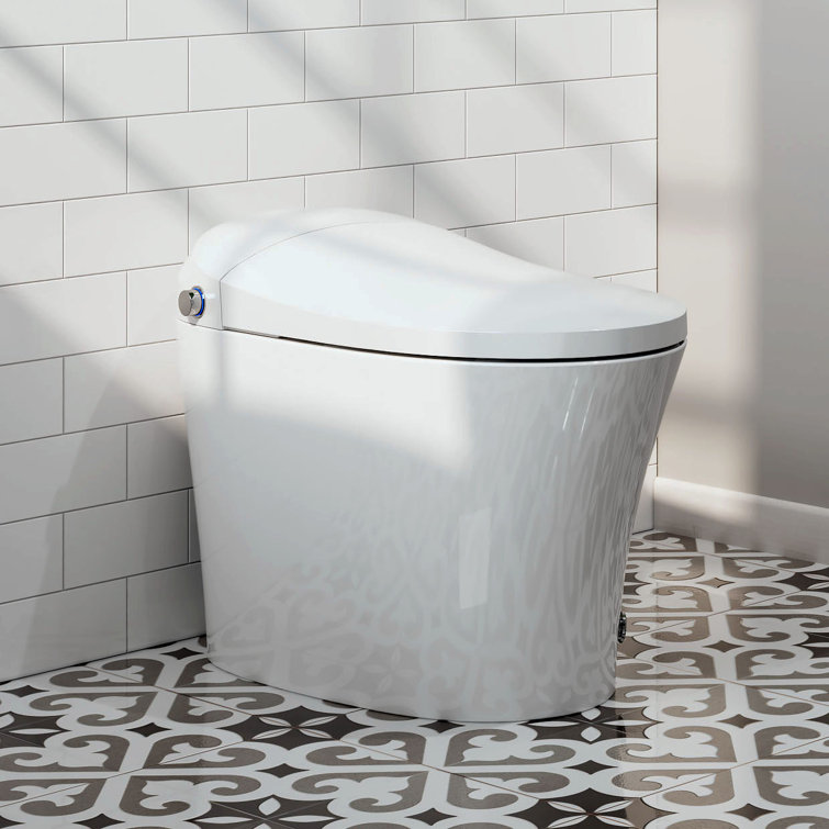 HOROW 1.28 Gallons Per Minute GPF Elongated Floor Mounted One-Piece ...