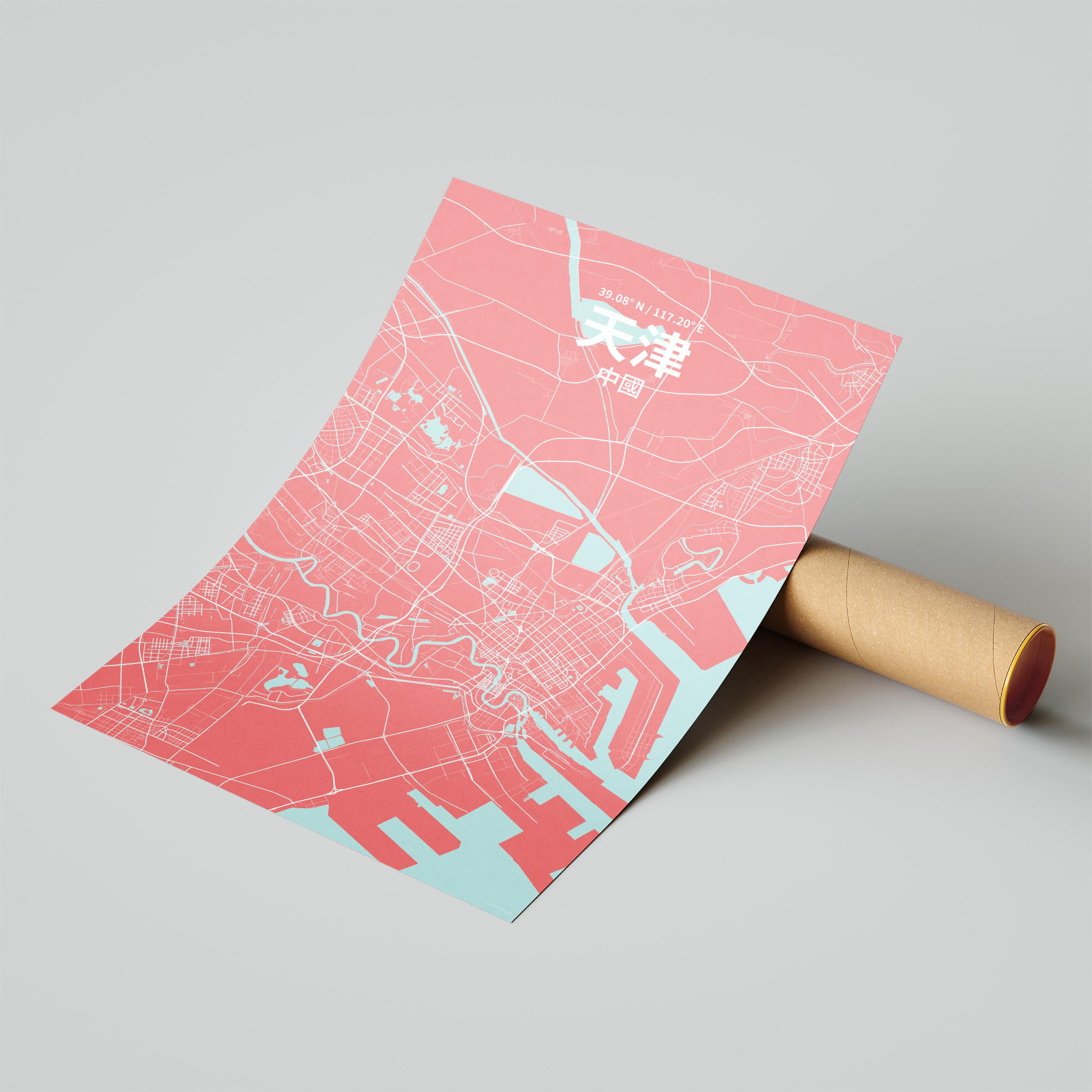 Trinx China City Map Posters Tianjin China|中國 City Map - Unframed ...