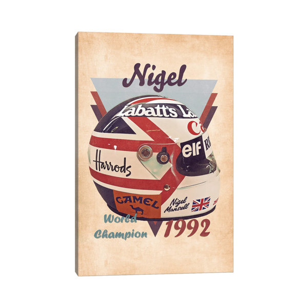 ClassicLiving Nigel Mansell's Helmet Retro - Wrapped Canvas Painting ...