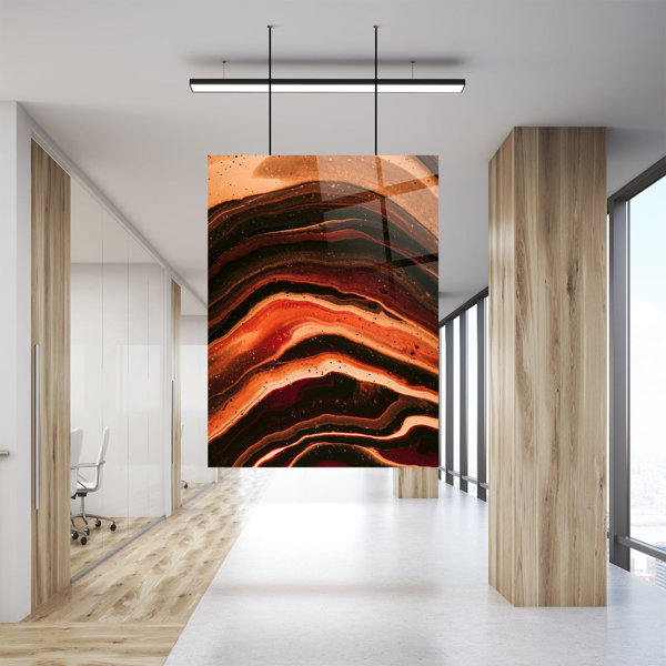 Ivy Bronx Marble Sand - Unframed Graphic Art on Glass | Wayfair