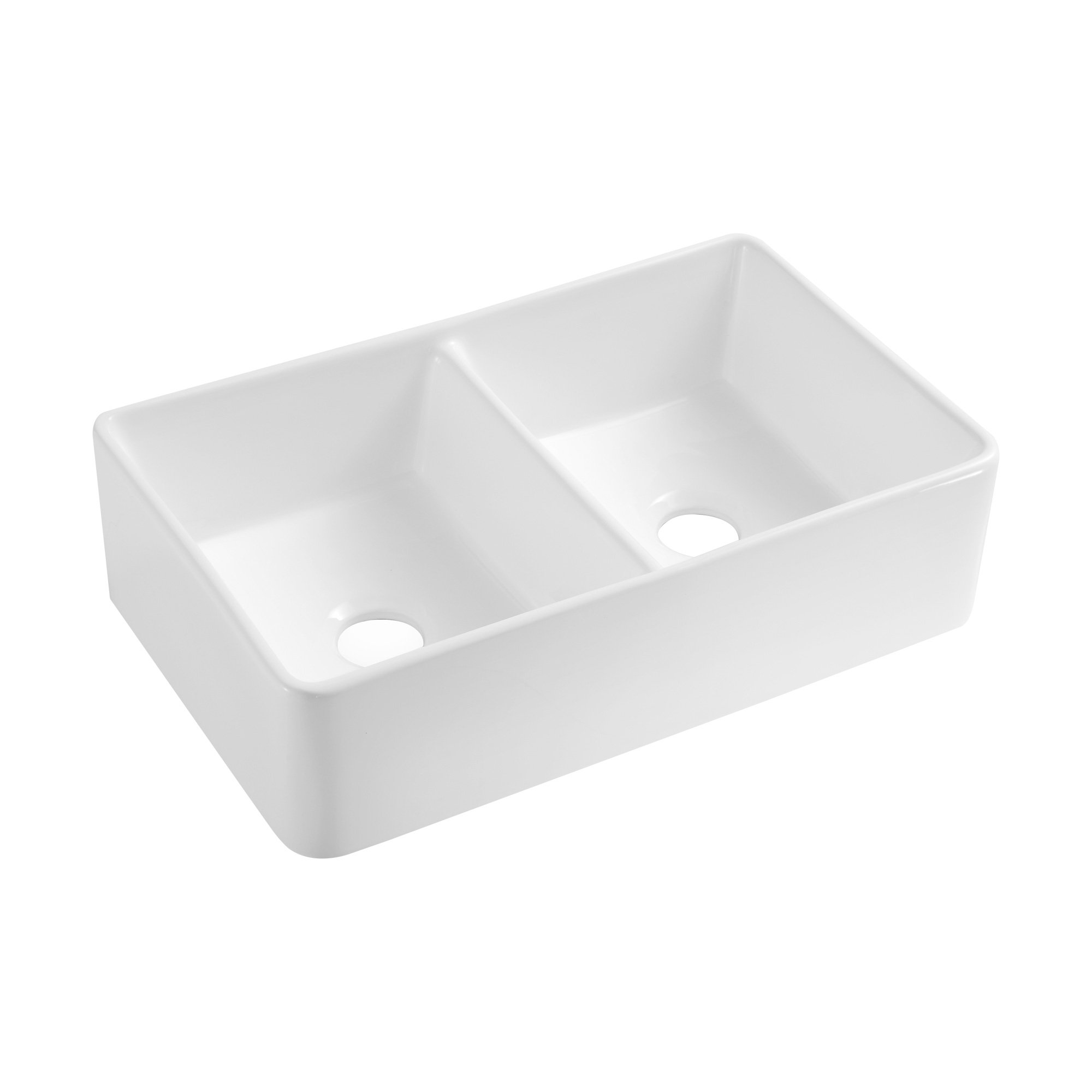 SMARTLET 20'' W Double Bowl Ceramic Farmhouse Kitchen Sink 0 | Wayfair