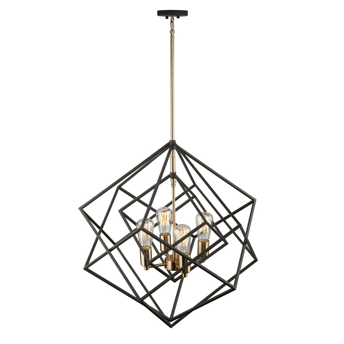 Ivy Bronx Holzman 4 - Light Dimmable Geometric Chandelier & Reviews ...