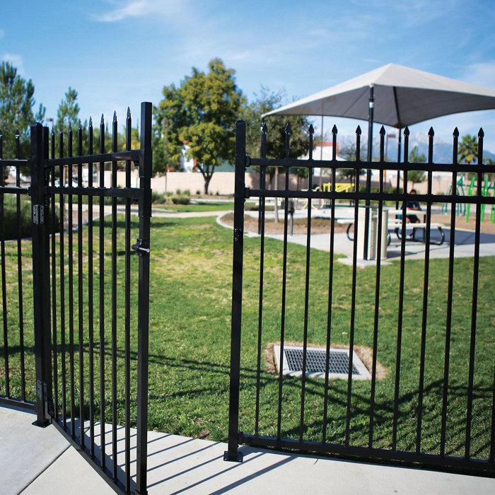 XCEL 60'' H x 48'' W Black Metal Gate & Reviews | Wayfair