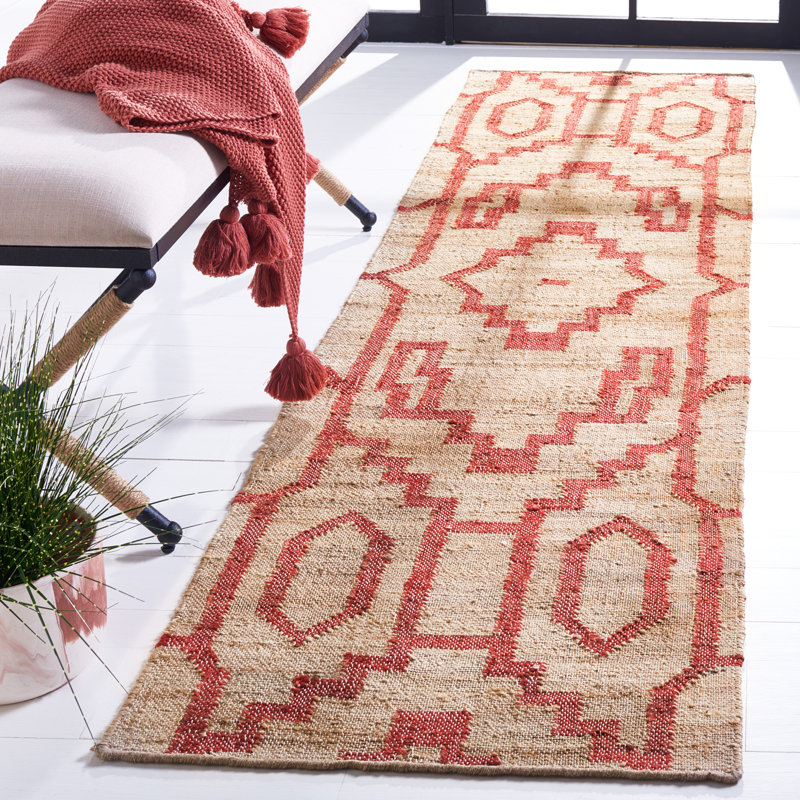 Foundry Select Auben Flatweave Jute/Sisal Brown/Red Rug | Wayfair
