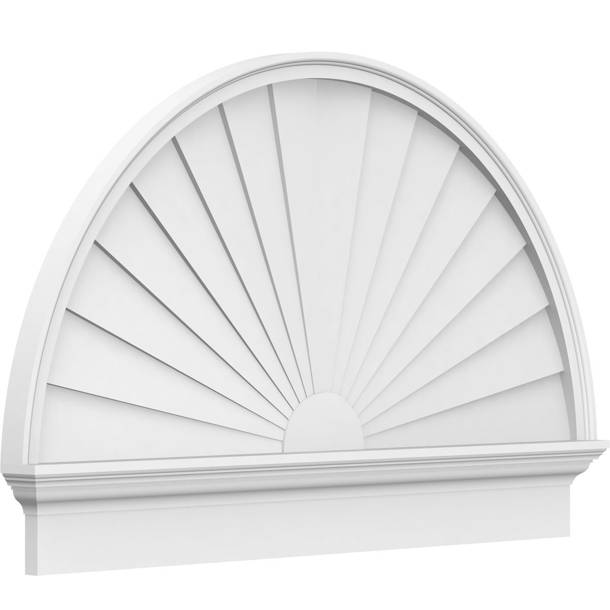 PCI Enterprises Half Round Sunburst Architectural Grade PVC Pediment ...