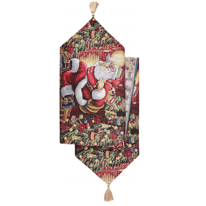 The Holiday Aisle® Rectangle Christmas Polyester Table Runner & Reviews ...