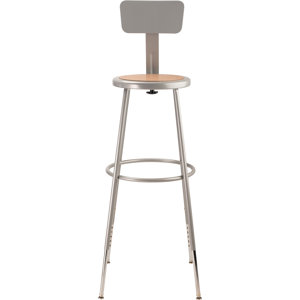 National Public Seating Height Adjustable Stool with Backrest & Reviews ...