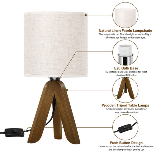 George Oliver Graycee Wood Tripod Lamp | Wayfair