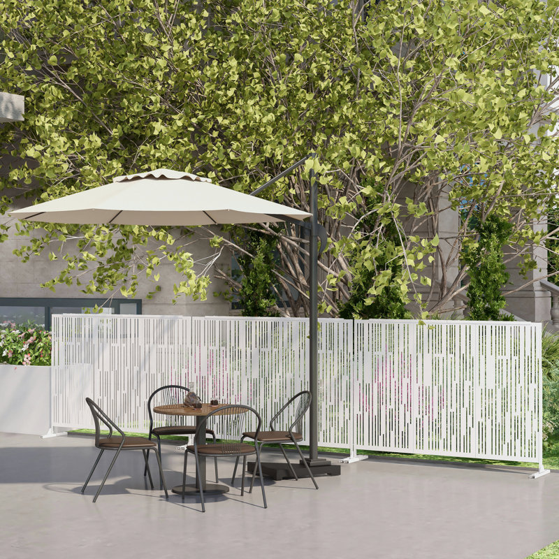 Fency 6.5 ft. H x 4 ft. W Privacy Screen Metal Fence Panel & Reviews ...