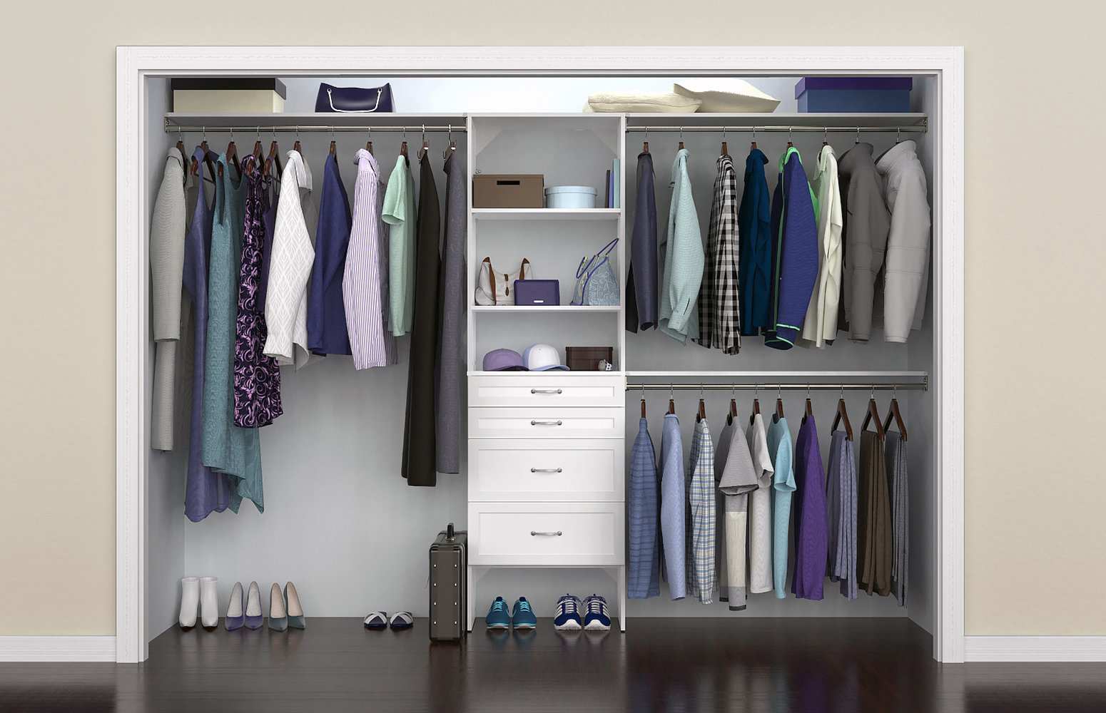 ClosetMaid SuiteSymphony 84" W - 120" W Closet System with Drawers ...
