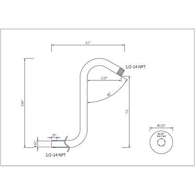 Plumb USA S-Style Shower Arms High Rise Shower Arm with Flanges ...