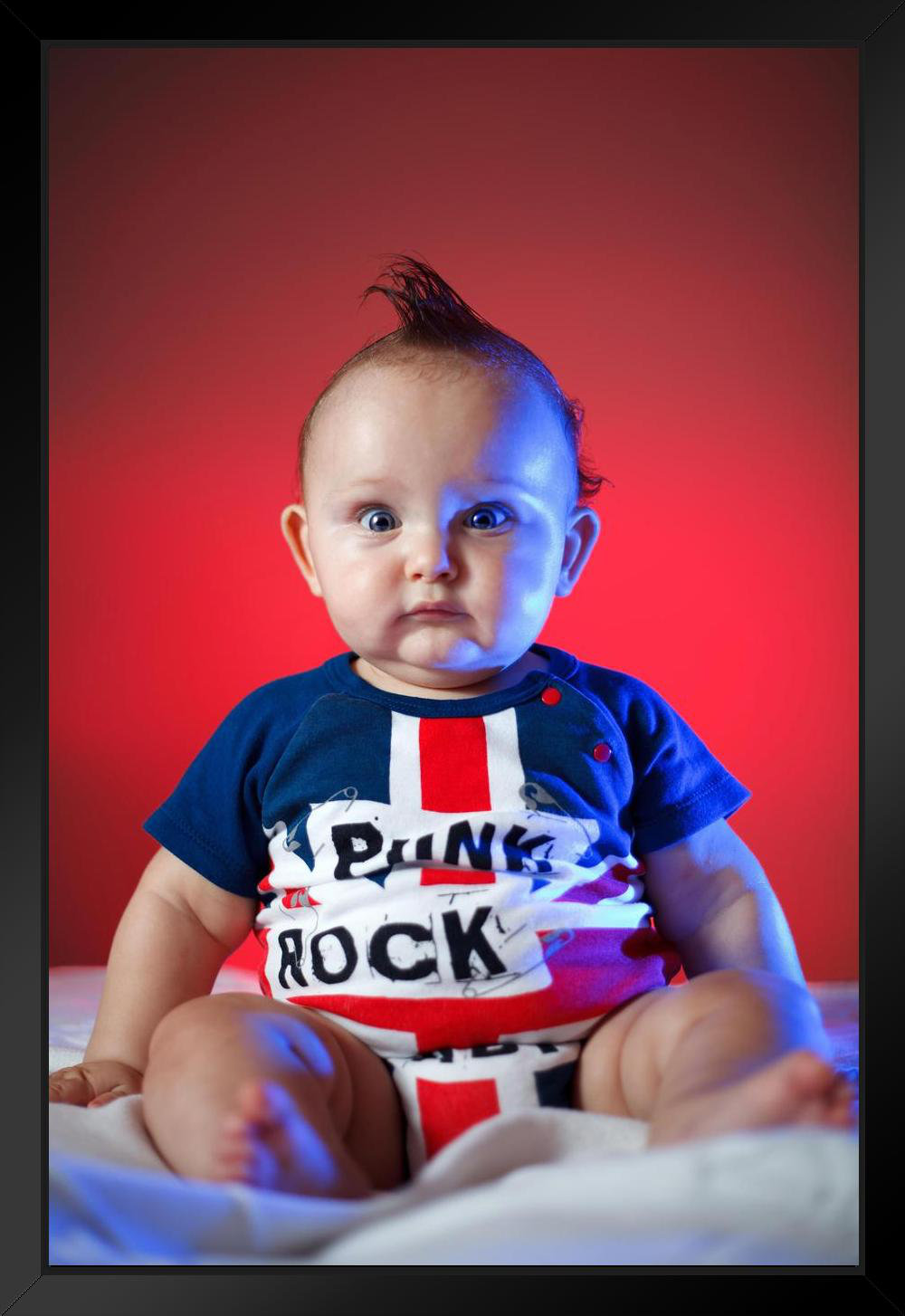 Latitude Run Punk Rock Baby With Mohawk Photo Art Print Black Wood Latitude Run Punk Rock Baby With Mohawk Photo Art Print Black Wood