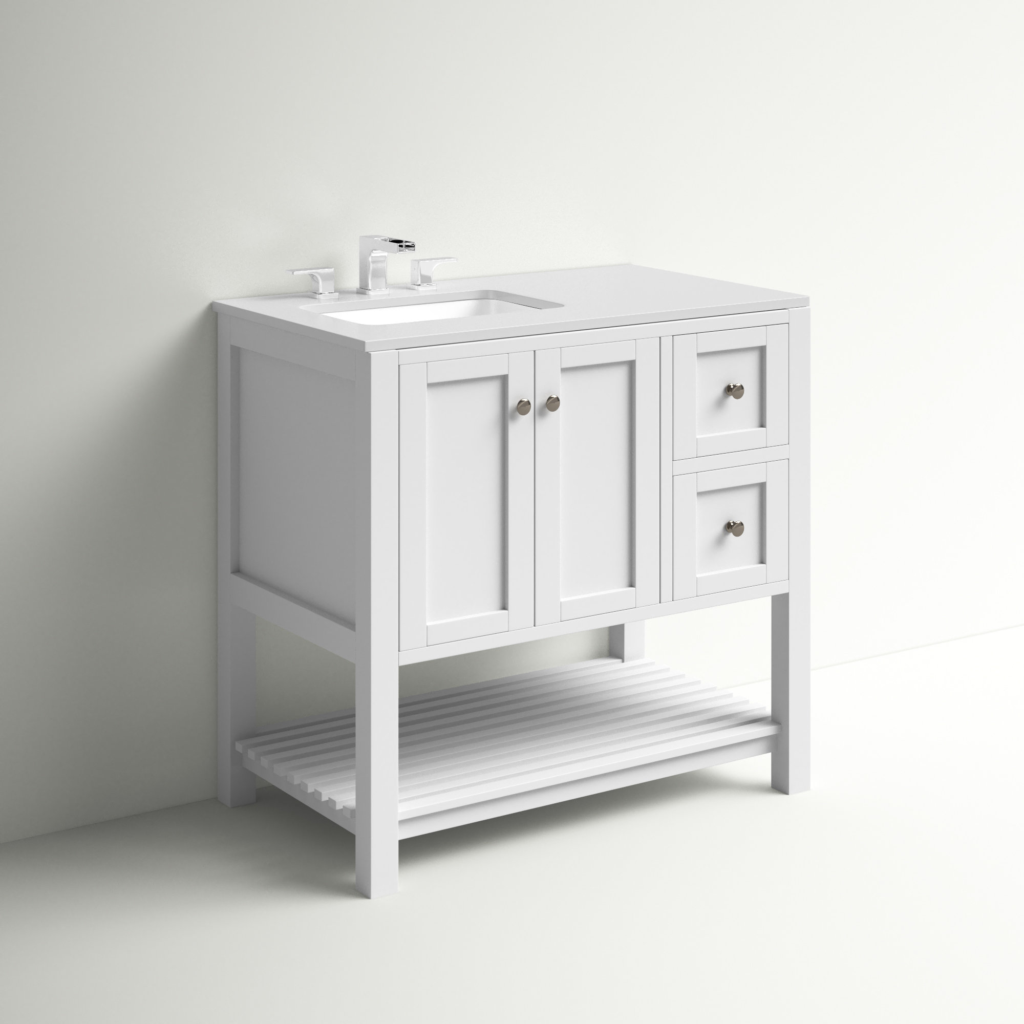 Three Posts™ Binne 36'' Free-standing Single Bathroom Vanity with ...