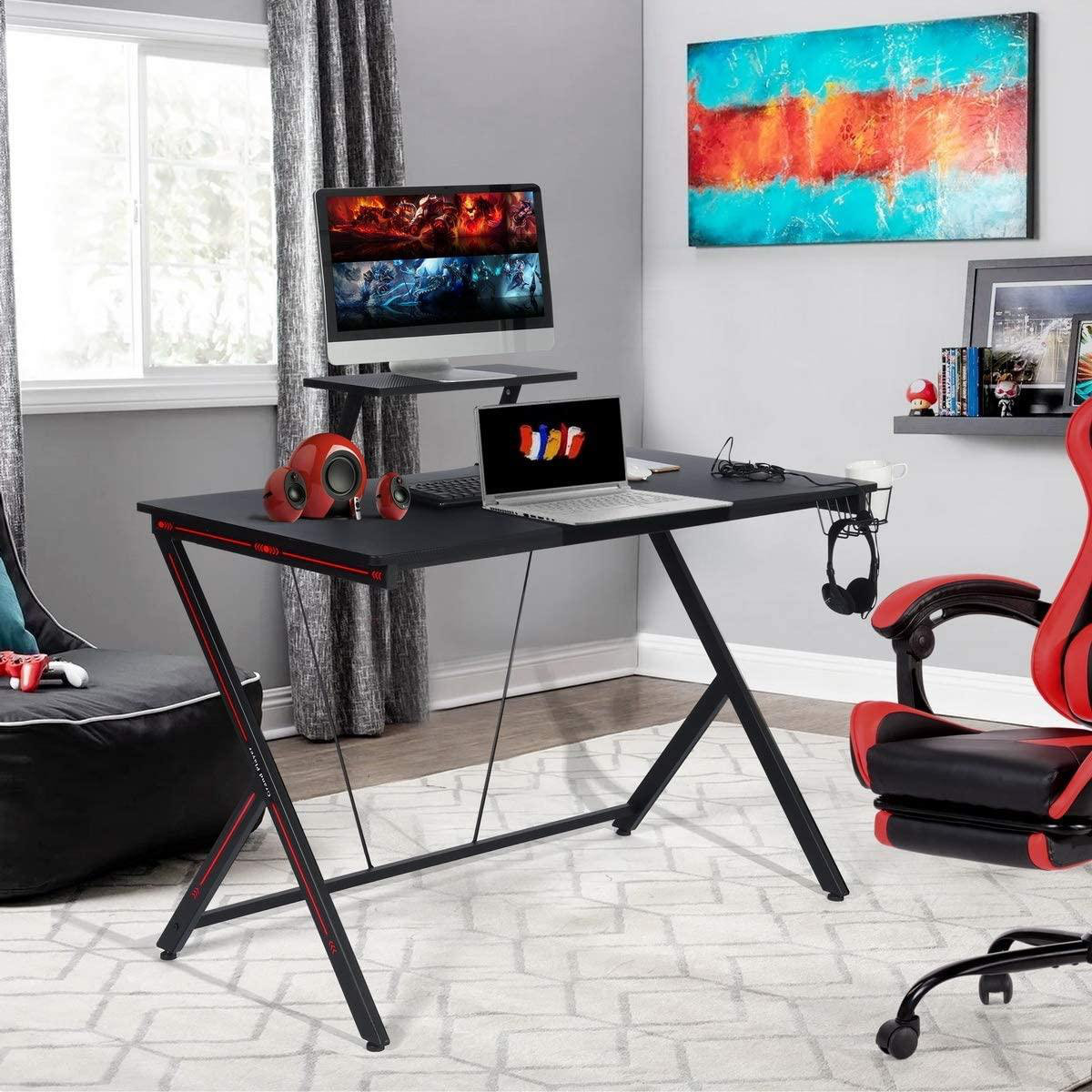 Inbox Zero Desilien Gaming Desk | Wayfair