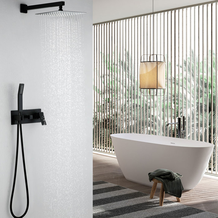 Modern Space Complete Shower System with Rough-in Valve & Reviews | Wayfair