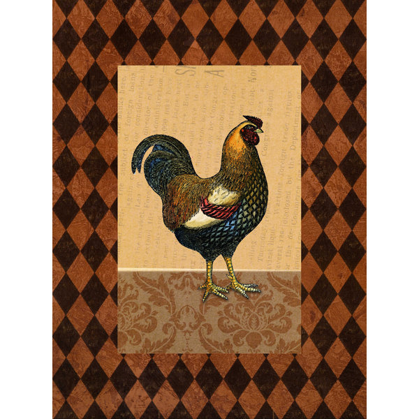 August Grove® Harlequin Rooster 2 - Wrapped Canvas Print | Wayfair