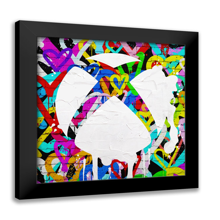 Trinx Love Xbox Pop Art-Giclee On Paper With Black Frame Square | Wayfair