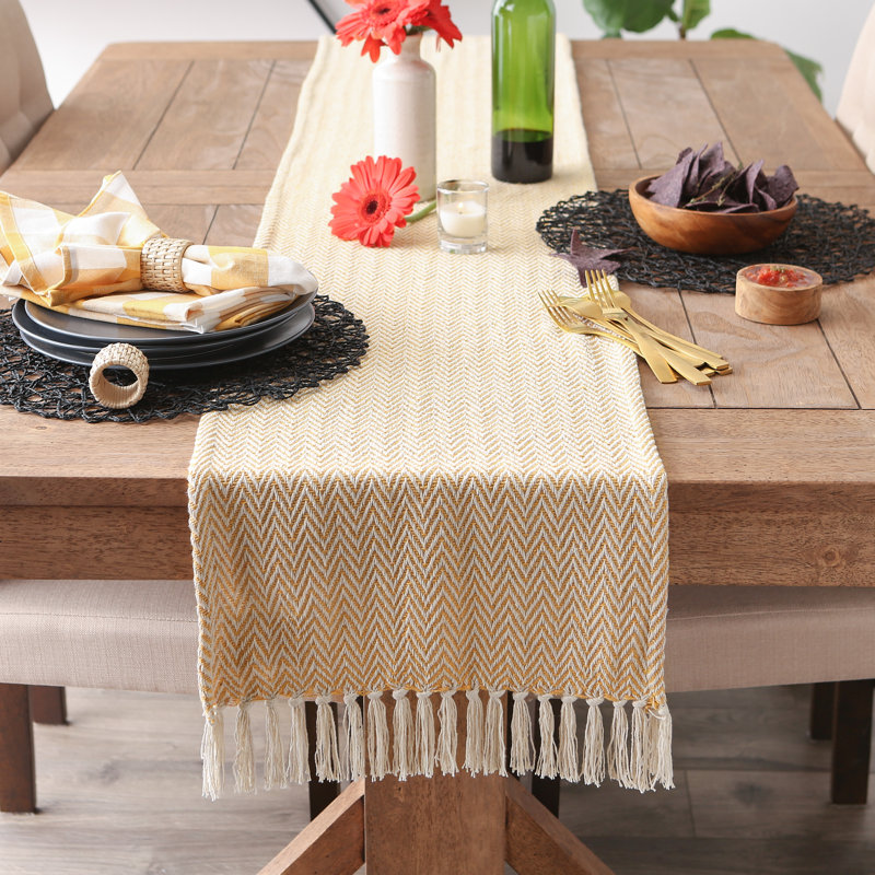 Gracie Oaks Desta Rectangular Cotton Table Runner & Reviews | Wayfair
