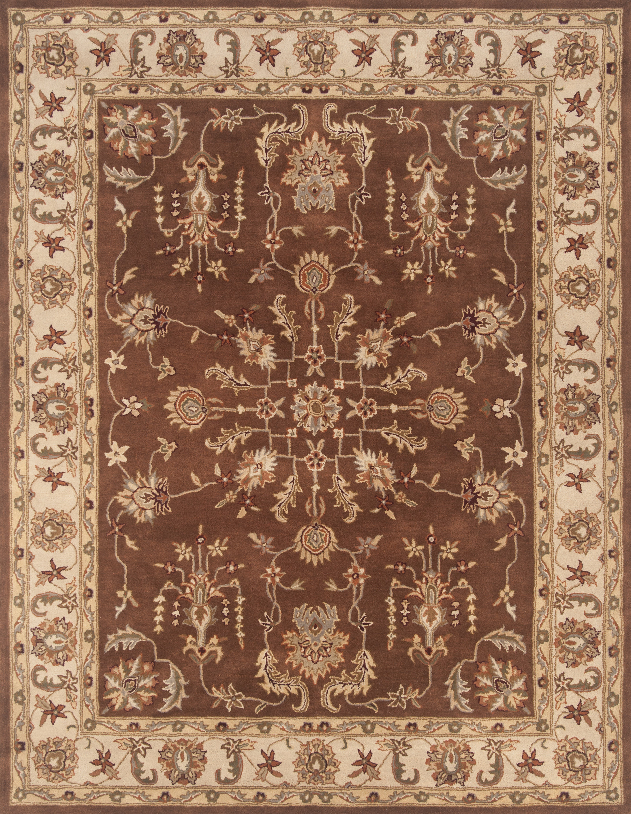 Charlton Home® Hamill Oriental Handmade Tufted Wool Chocolate/Ivory ...