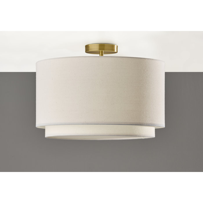 Finley Linen Drum Semi Flush Mount & Reviews | Birch Lane