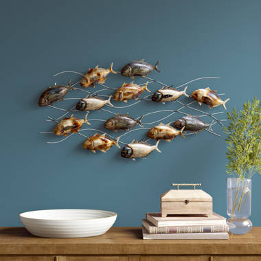 Copper Art 10 Piece Lookdown Fish School Wall Décor Set | Wayfair