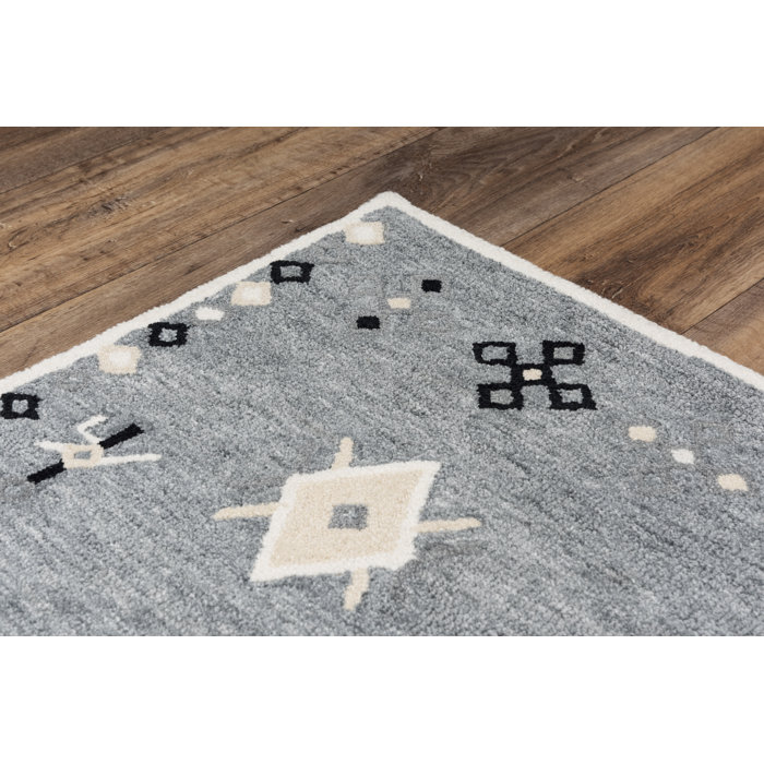 Dakota Fields Handmade Wool Gray Rug & Reviews | Wayfair