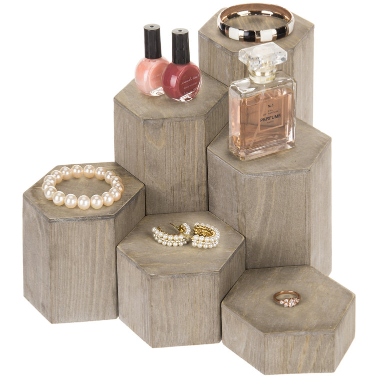 Gracie Oaks 6 Piece Hexagonal Display Stand Risers | Wayfair