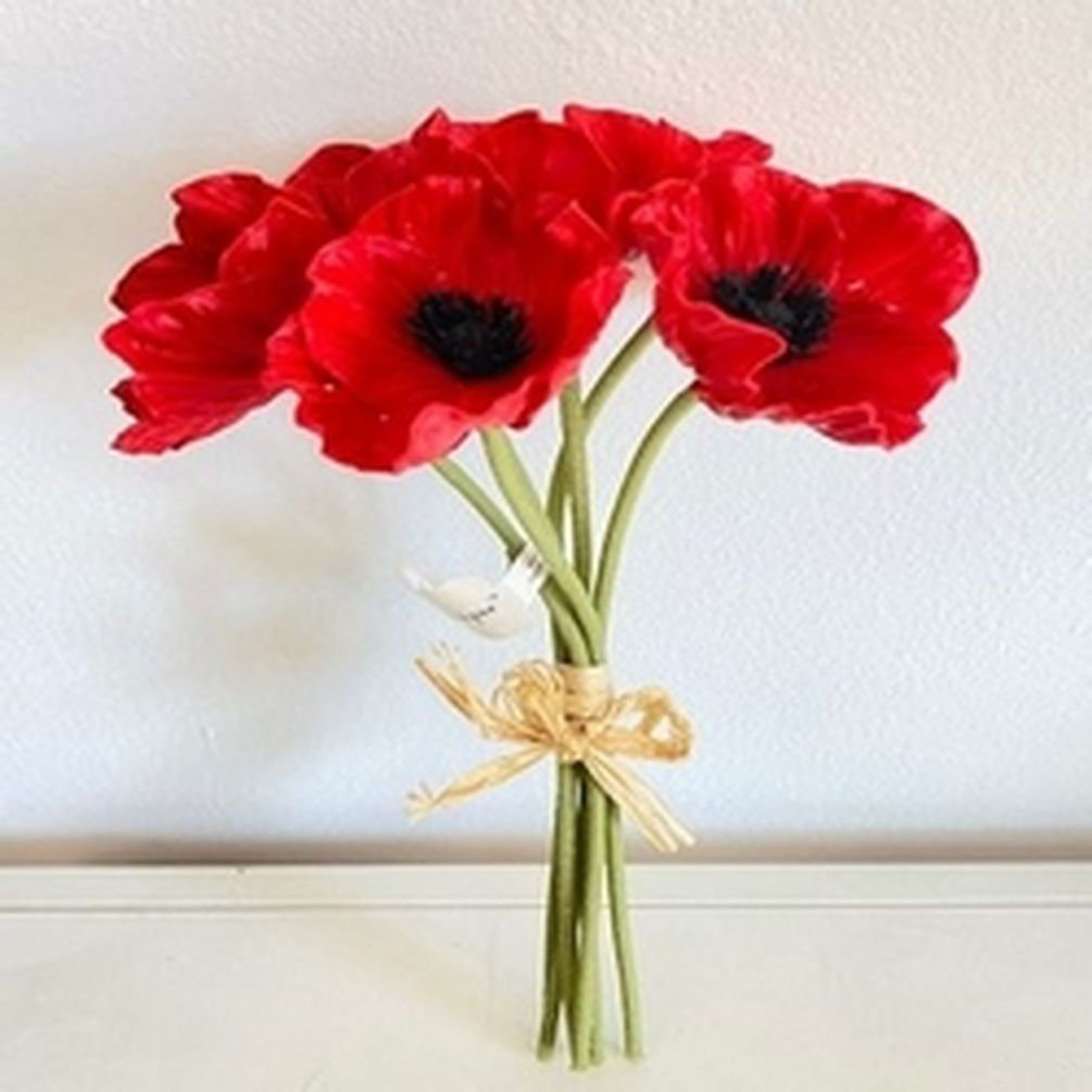 Primrue Real Touch Red Poppies Bouquet | Wayfair