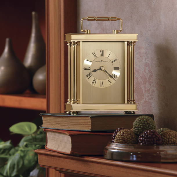 Howard Miller Exton Traditional Analog Metal Quartz Tabletop Clock in ...