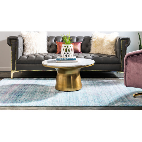 Bungalow Rose Performance Light Blue Rug & Reviews | Wayfair